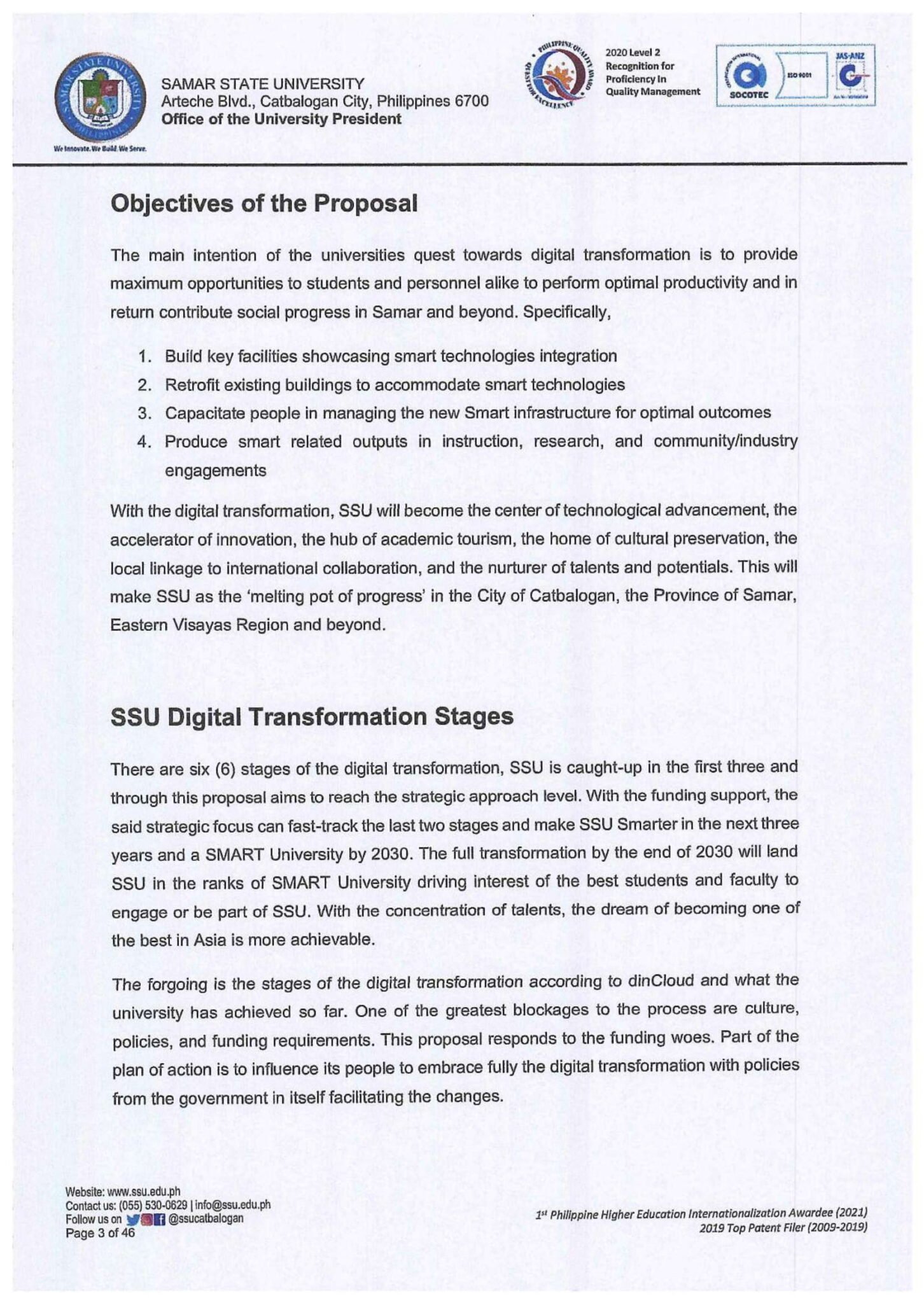 The SSU Smart University Roadmap - Samar State University