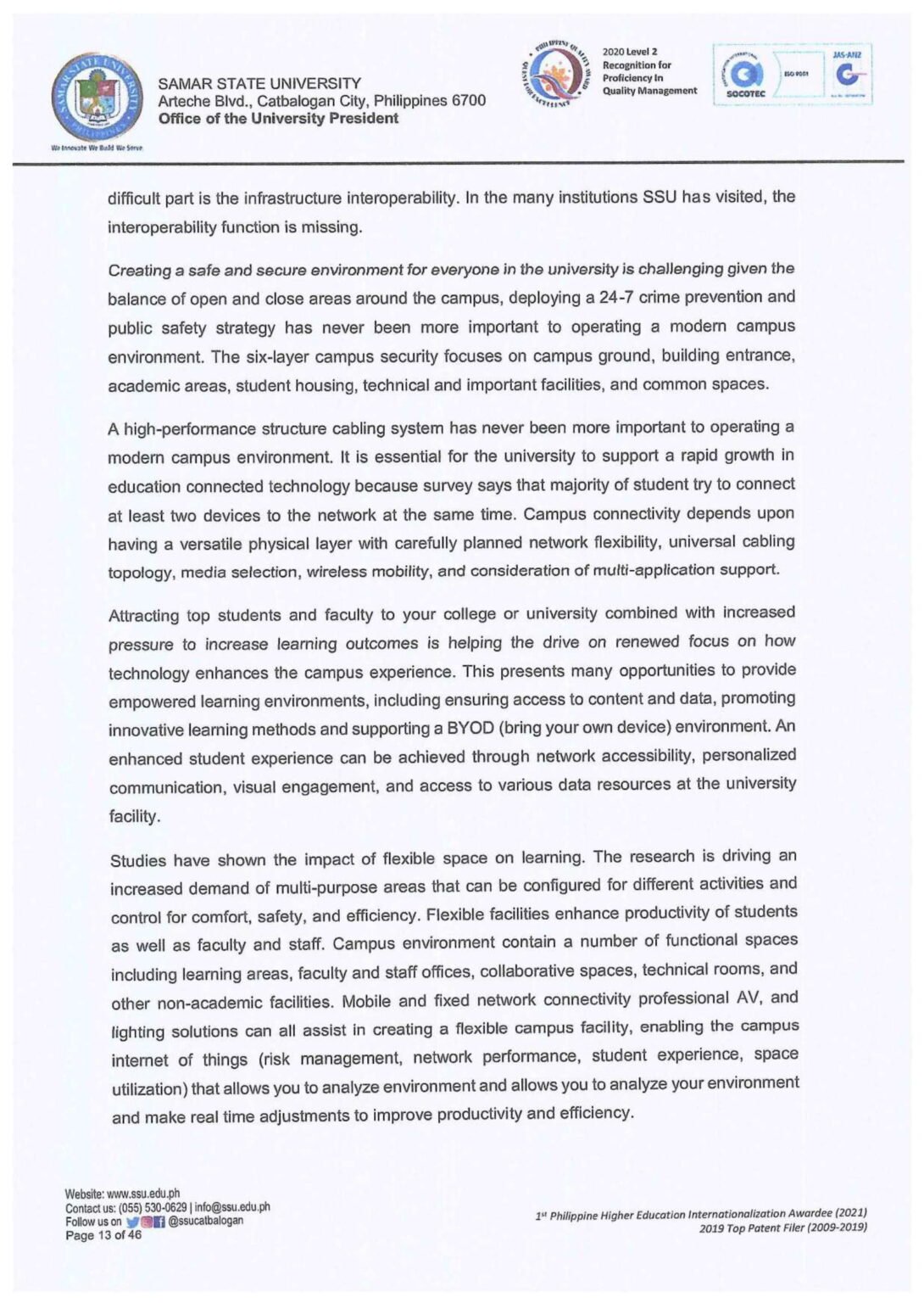 The SSU Smart University Roadmap - Samar State University