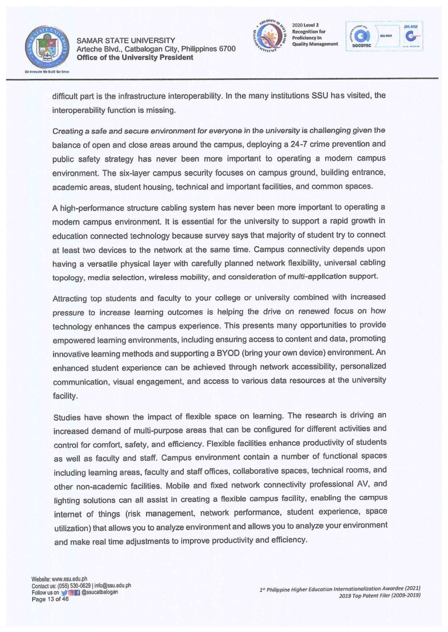 The SSU Smart University Roadmap - Samar State University