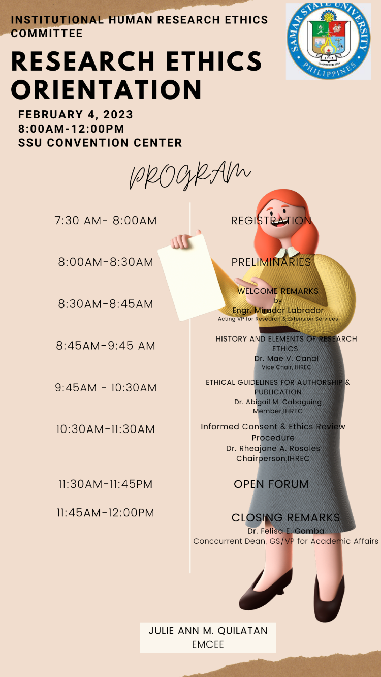 SSU holds research ethics orientation for graduate students - Samar State University