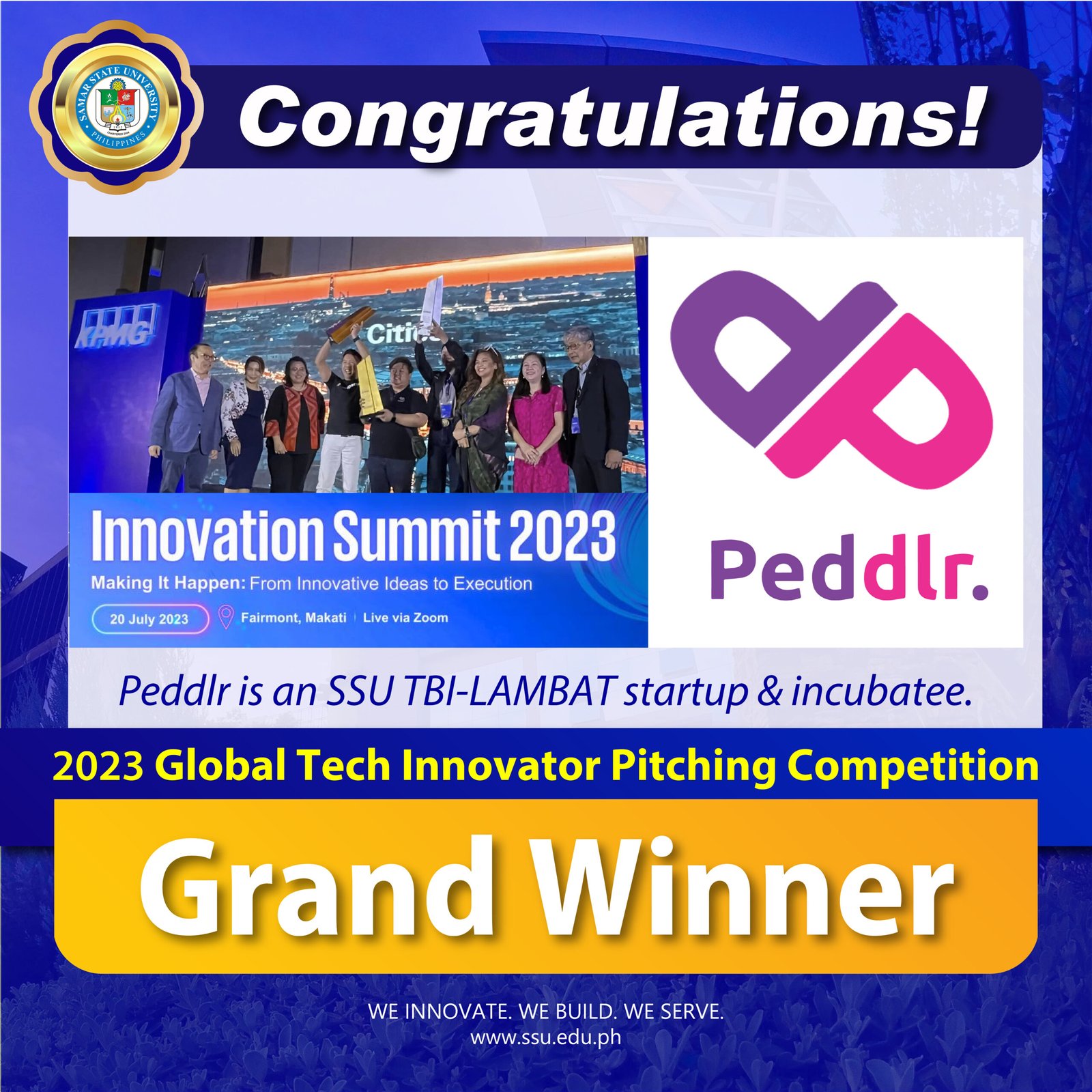 SSU Incubatee Champs Global Tech Innovator Pitching Competition - Samar ...