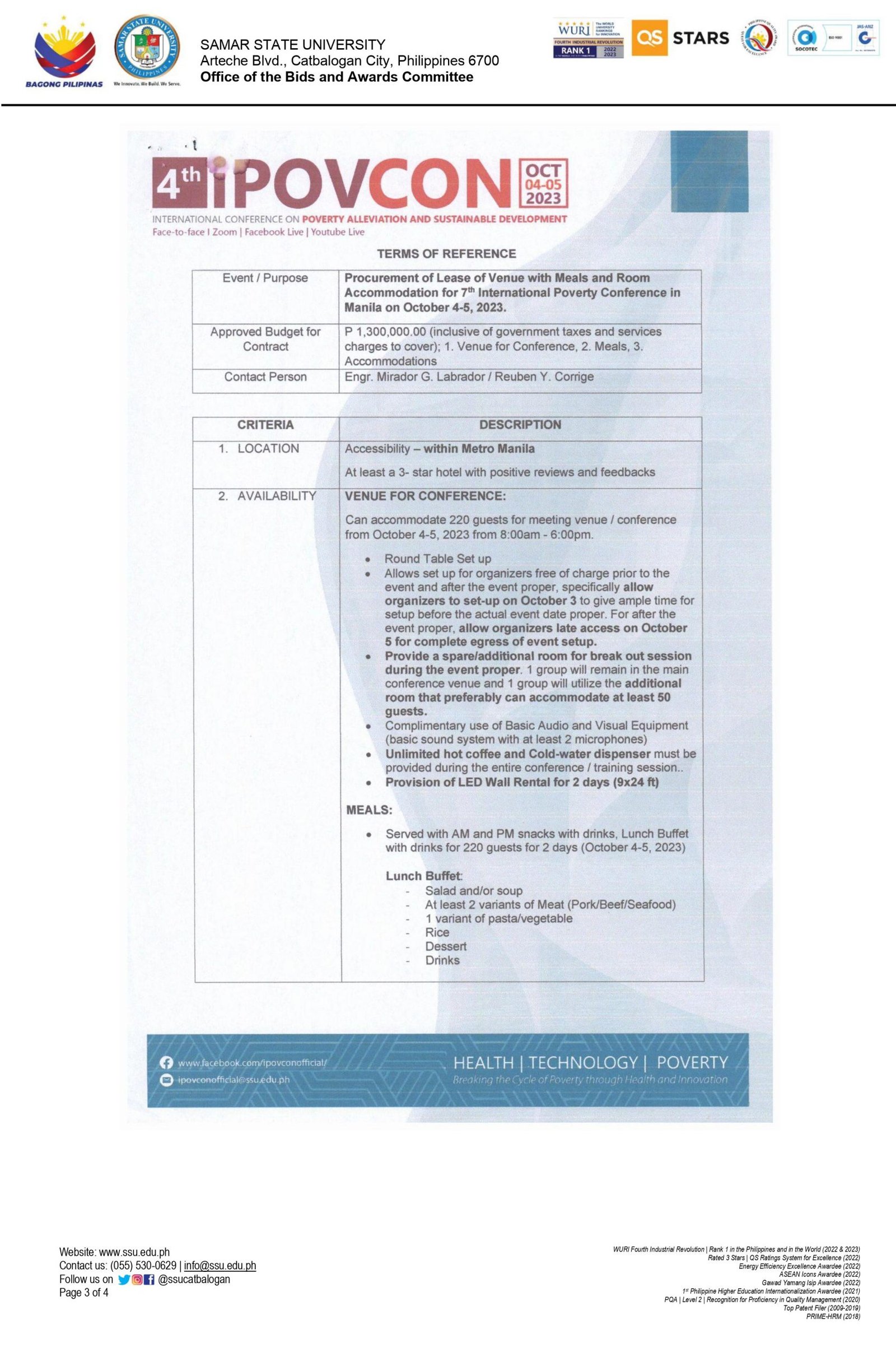 INVITATION FOR NEGOTIATED PROCUREMENT DUE TO TWO-FAILED BIDDINGS ...