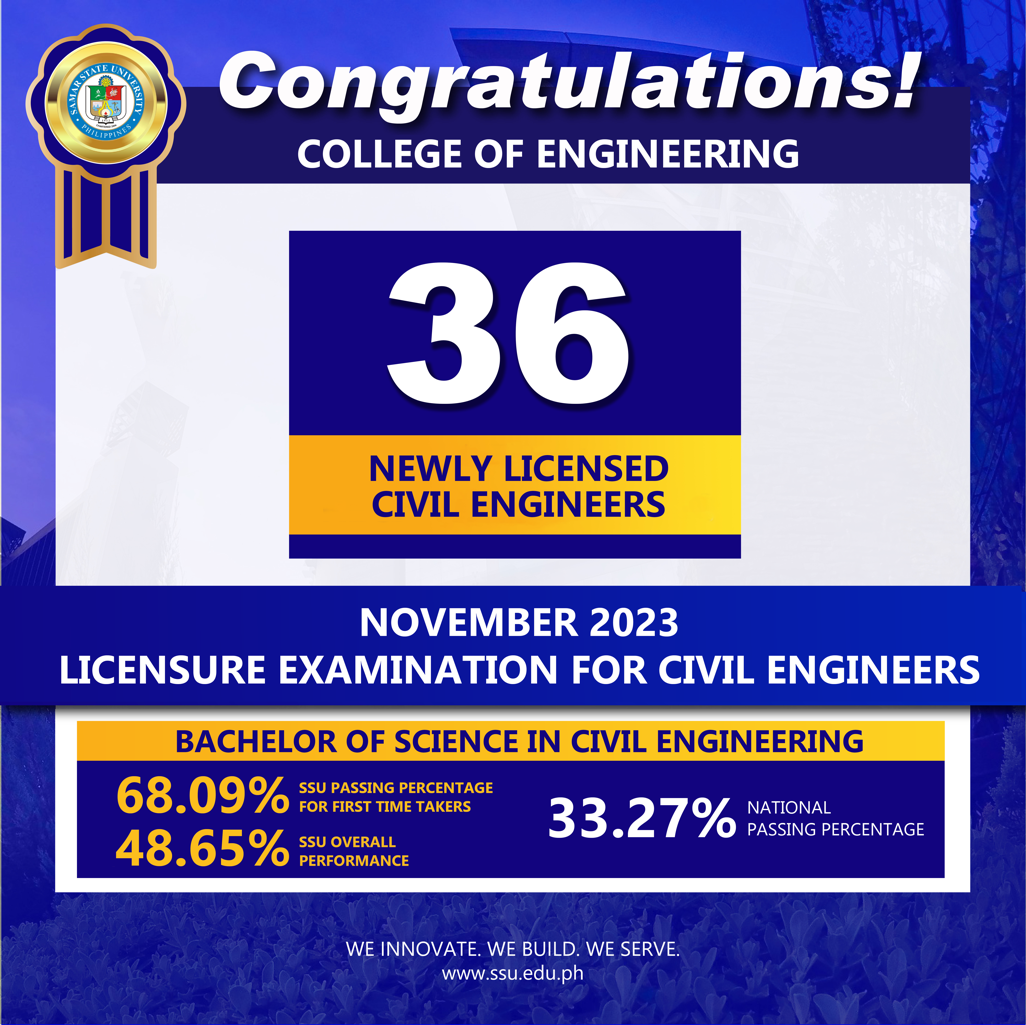 36 SSU BS Civil Engineering Graduates Triumph in Licensure Examination ...